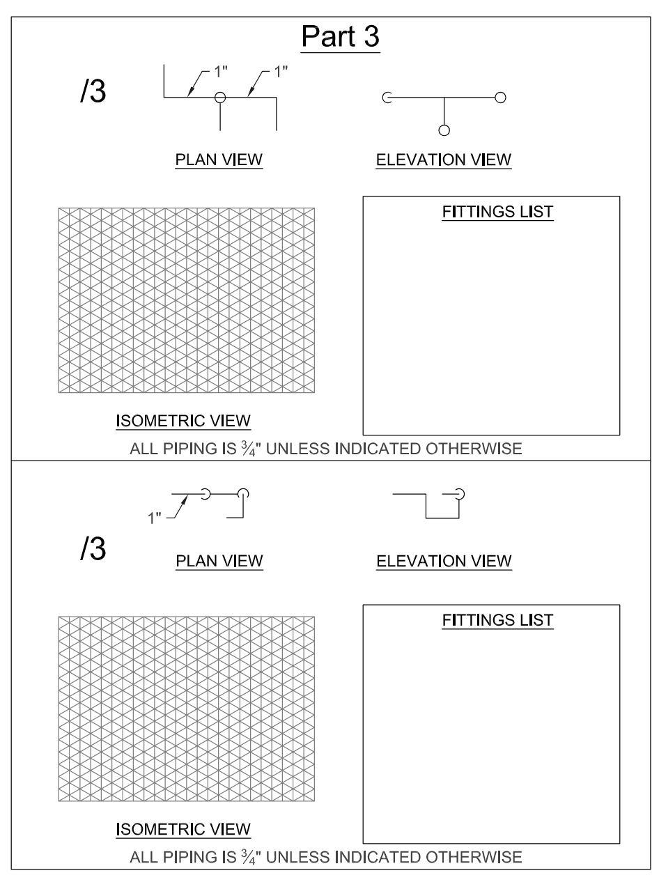Part 3 13 G 0 PLAN VIEW ELEVATION VIEW FITTINGS LIST | Chegg.com