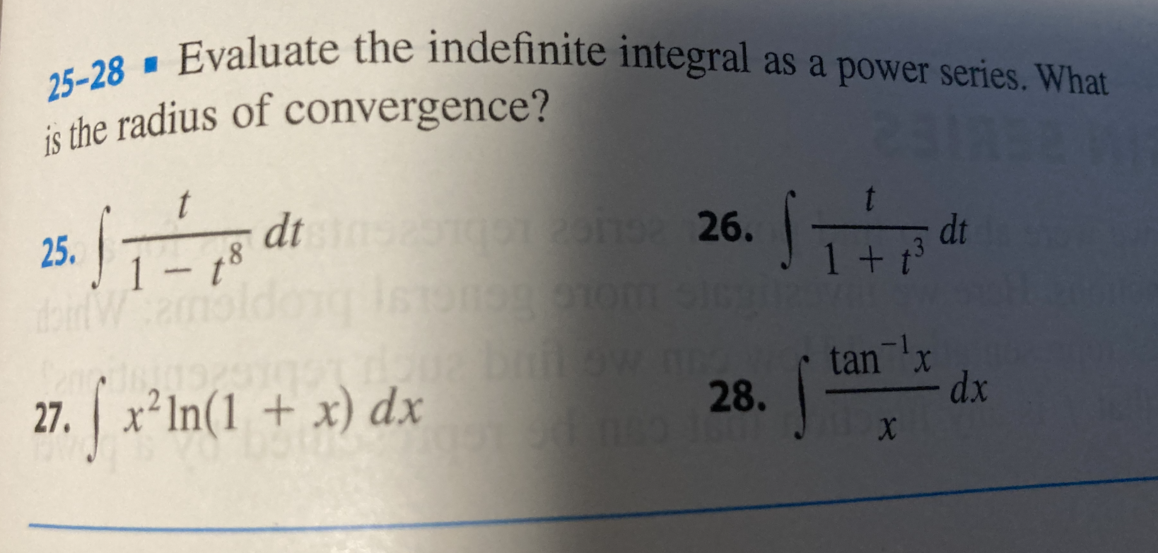 Solved 25-28 • Evaluate the indefinite integral as a power | Chegg.com