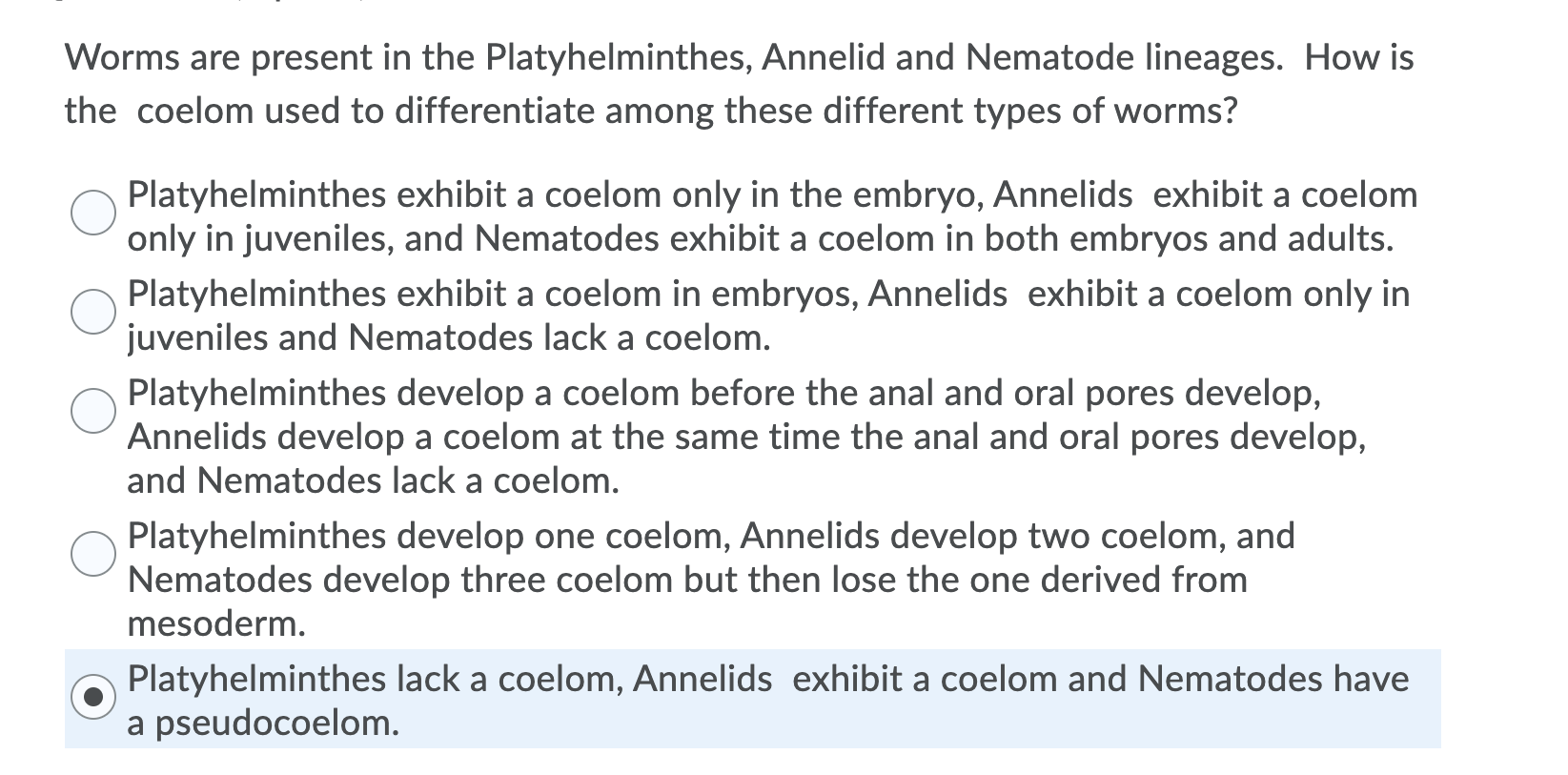 Solved Worms are present in the Platyhelminthes, Annelid and | Chegg.com