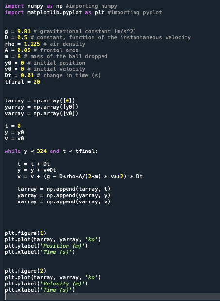 Part 2: Velocity vs. Time Since the computational | Chegg.com