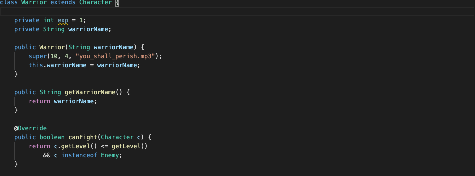 Solved I understand the Character class and the Enemy one | Chegg.com