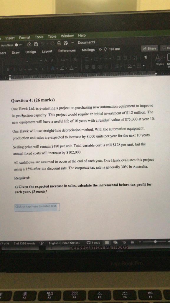 Solved Table Window Help Insert Format Tools AutoSave on OFF | Chegg.com