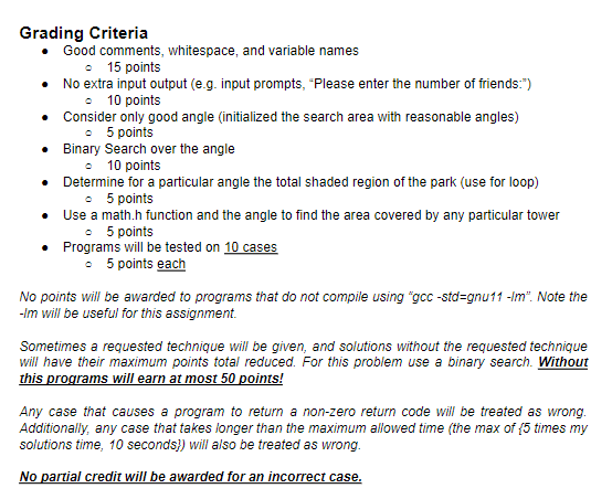 Solved Shady Park Objective Give practice with Binary Search | Chegg.com
