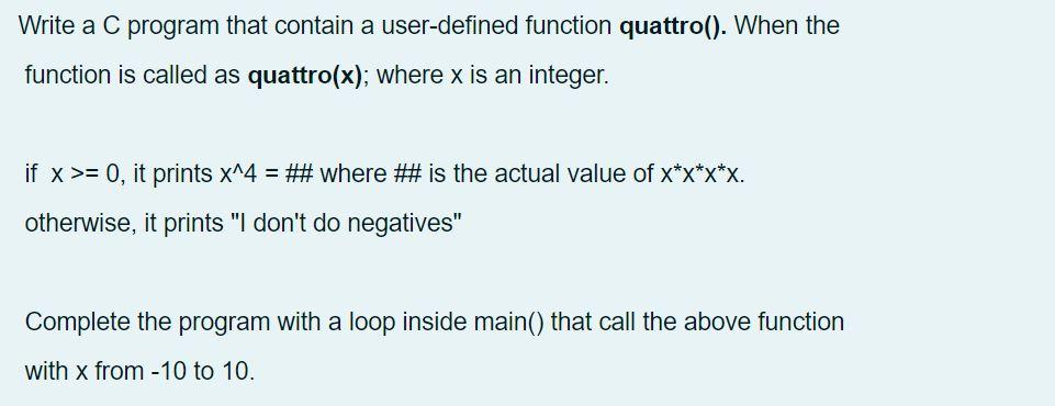 Solved Write a C programme Write a C program that contain | Chegg.com