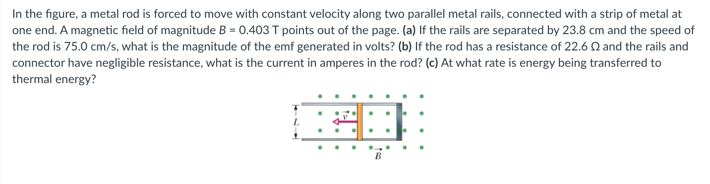 Solved In the figure, a metal rod is forced to move with | Chegg.com