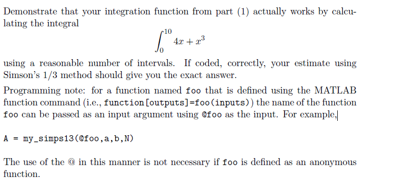 Solved Demonstrate that your integration function from part | Chegg.com