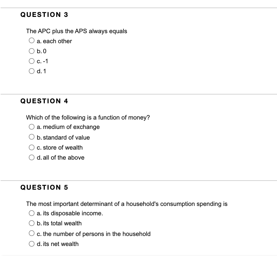 Solved QUESTION 3 The APC plus the APS always equals a. each | Chegg.com