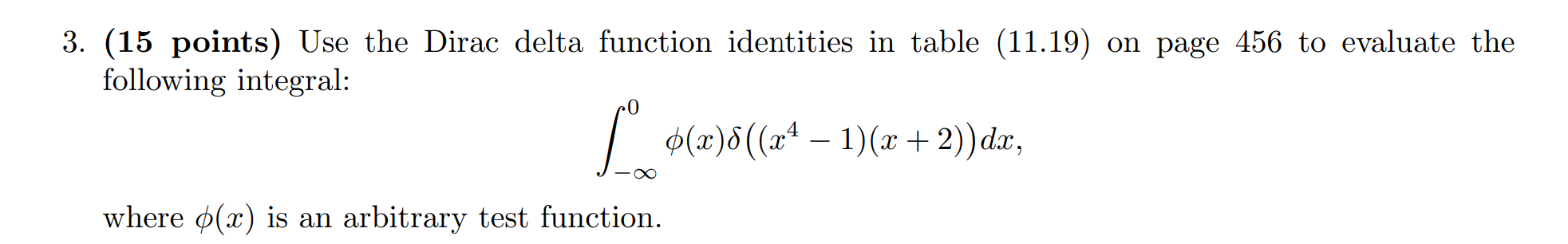 Solved 3. (15 points) Use the Dirac delta function | Chegg.com