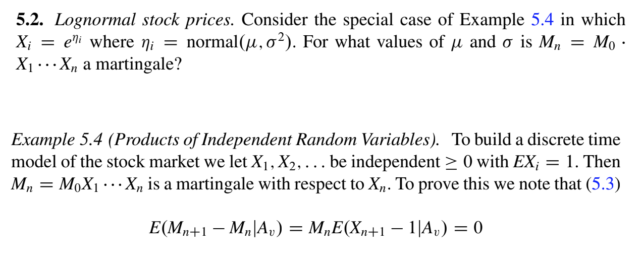 Solved 5.2. Lognormal stock prices. Consider the special | Chegg.com