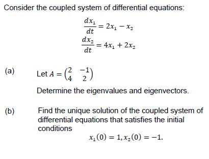 Solved Consider the coupled system of differential | Chegg.com