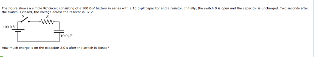 Solved The figure shows a simple RC circuit consisting of a | Chegg.com