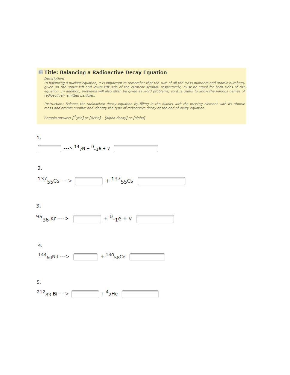 Solved 3 Title: Balancing a Radioactive Decay Equation | Chegg.com