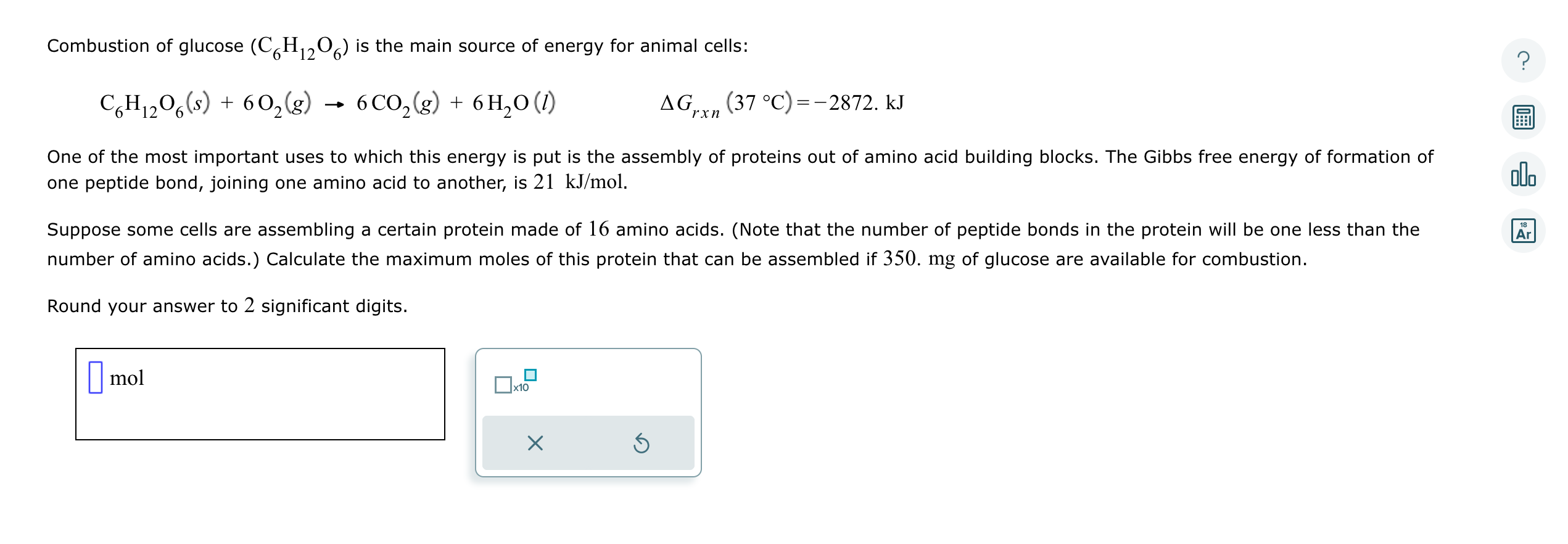 Solved Combustion of glucose (C6H12O6) is the main source of | Chegg.com
