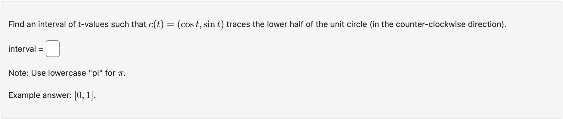 Solved Find an interval of t-values such that | Chegg.com