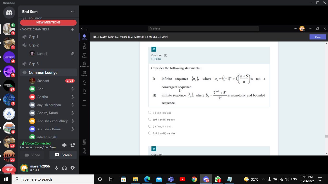 Solved Discord ОХ 8 End Sem + solution NEW MENTIONS VOICE | Chegg.com