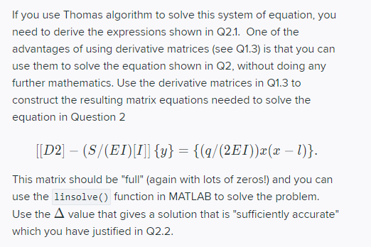 Solved If you use Thomas algorithm to solve this system of | Chegg.com