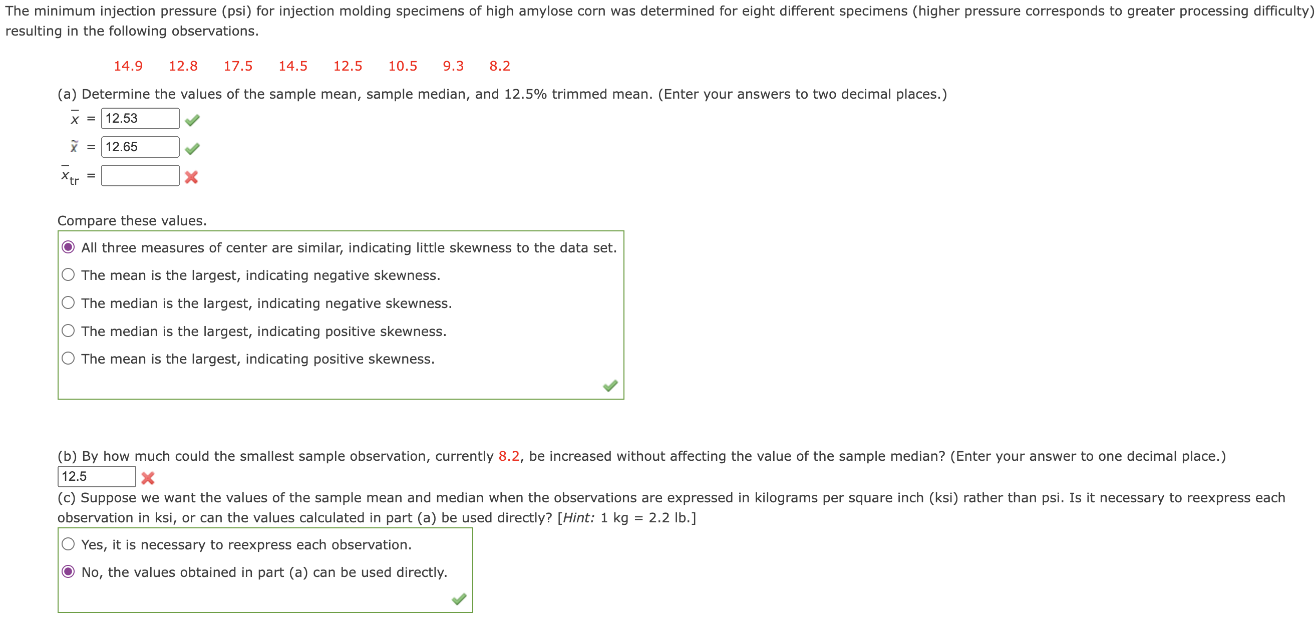 Solved Answer the incorrect parts | Chegg.com
