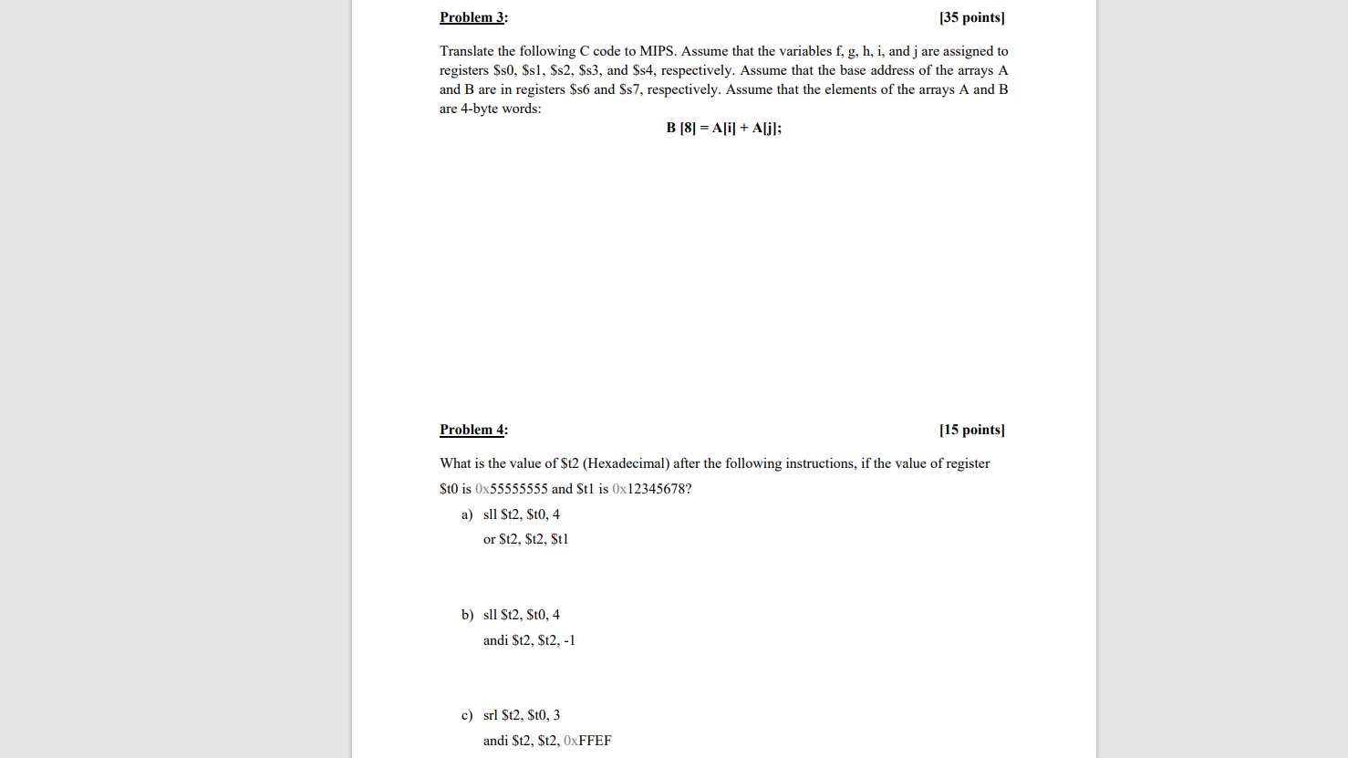Solved For the following C statement, what is the | Chegg.com
