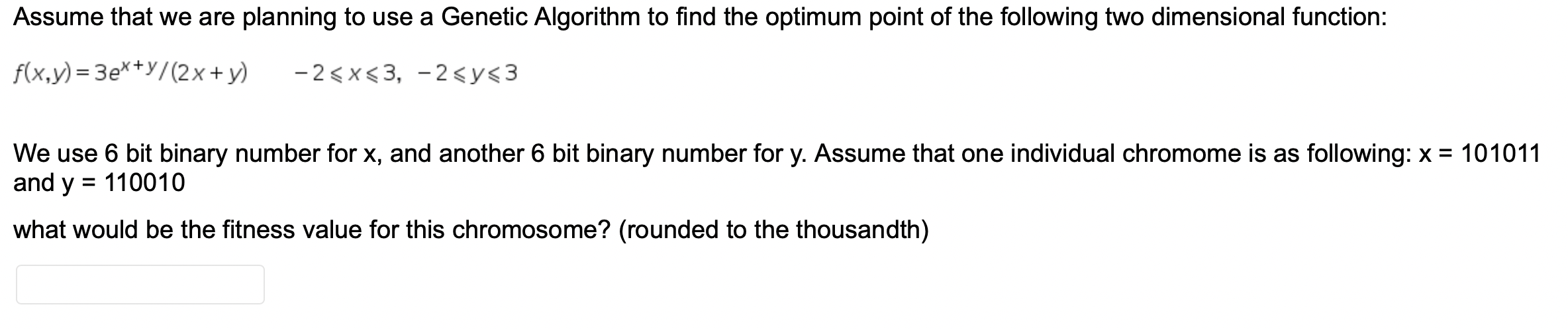 Assume that we are planning to use a Genetic | Chegg.com