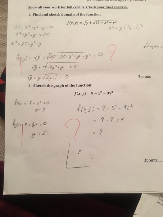 Solved Find and sketch domain of the function f(x, y) = | Chegg.com