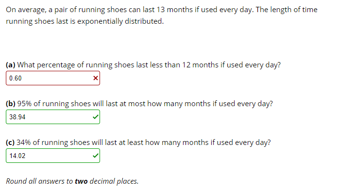 Solved On average, a pair of running shoes can last 13 | Chegg.com