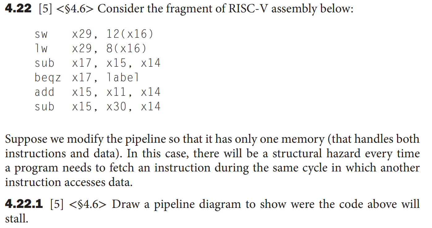 Solved 4.22 [5] Consider the fragment of RISC-V | Chegg.com