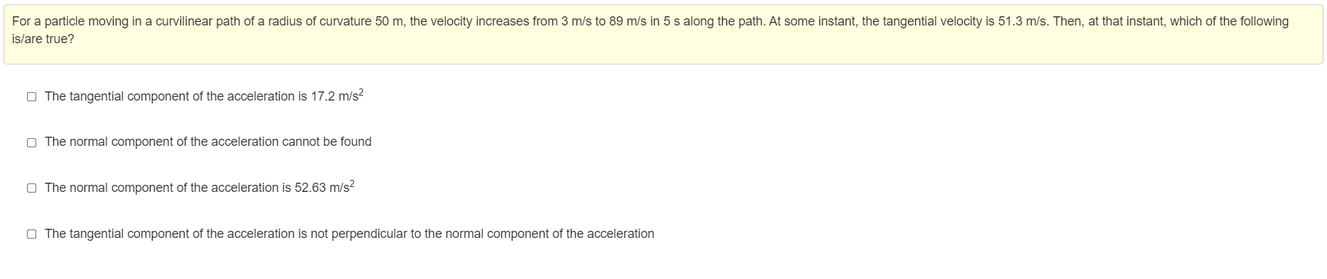 Solved For a particle moving in a curvilinear path of a | Chegg.com