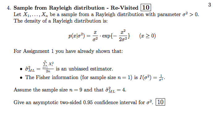 Solved 3 4 Sample From Rayleigh Distribution Re Visited