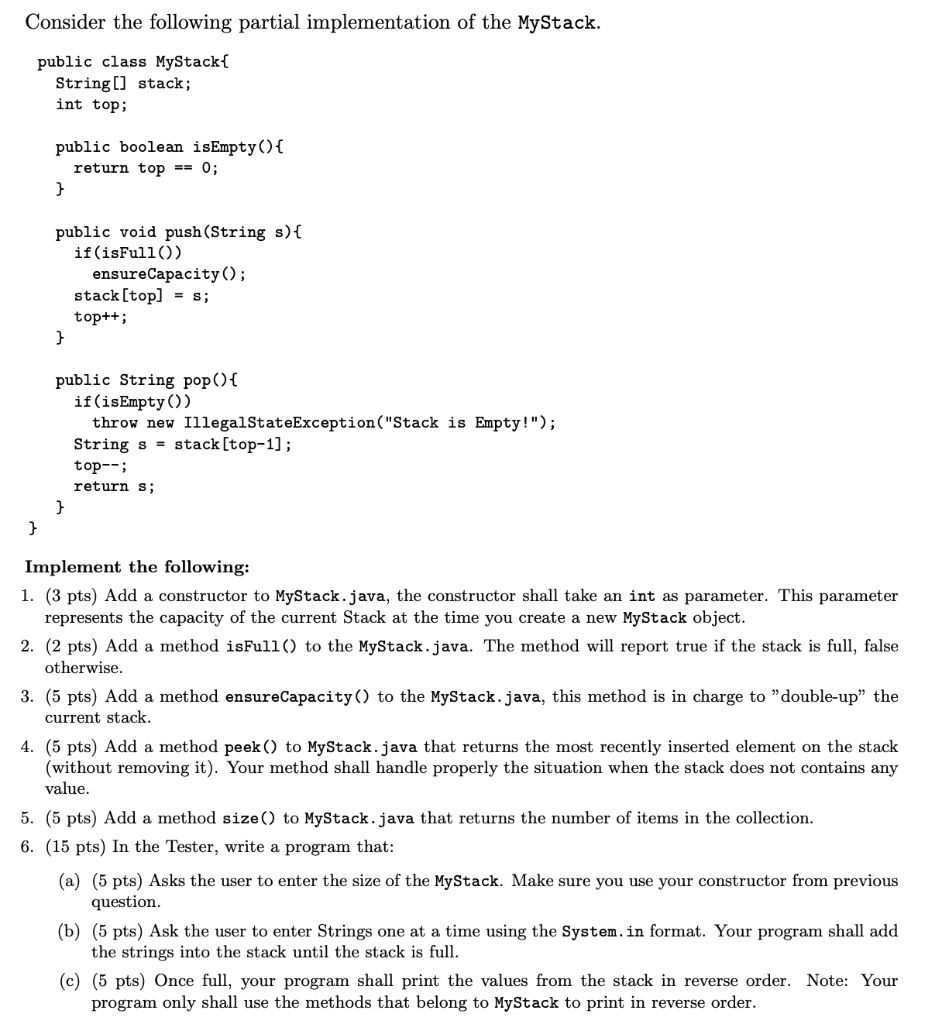 Solved Consider the following partial implementation of the | Chegg.com Solved Consider the following partial implementation of the | Chegg.com