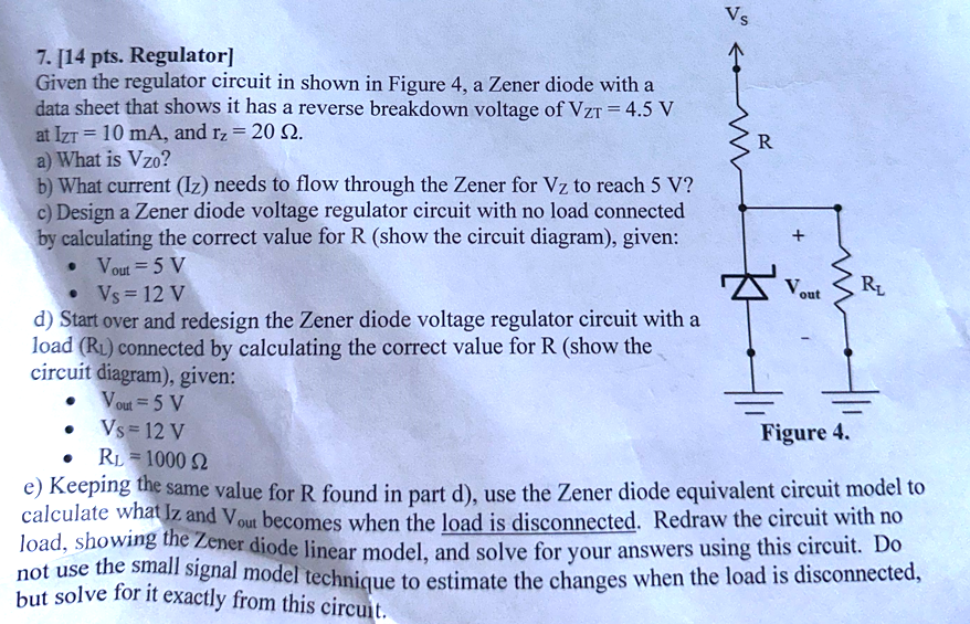 Solved [14 pts. ﻿Regulator]Given the regulator circuit in | Chegg.com