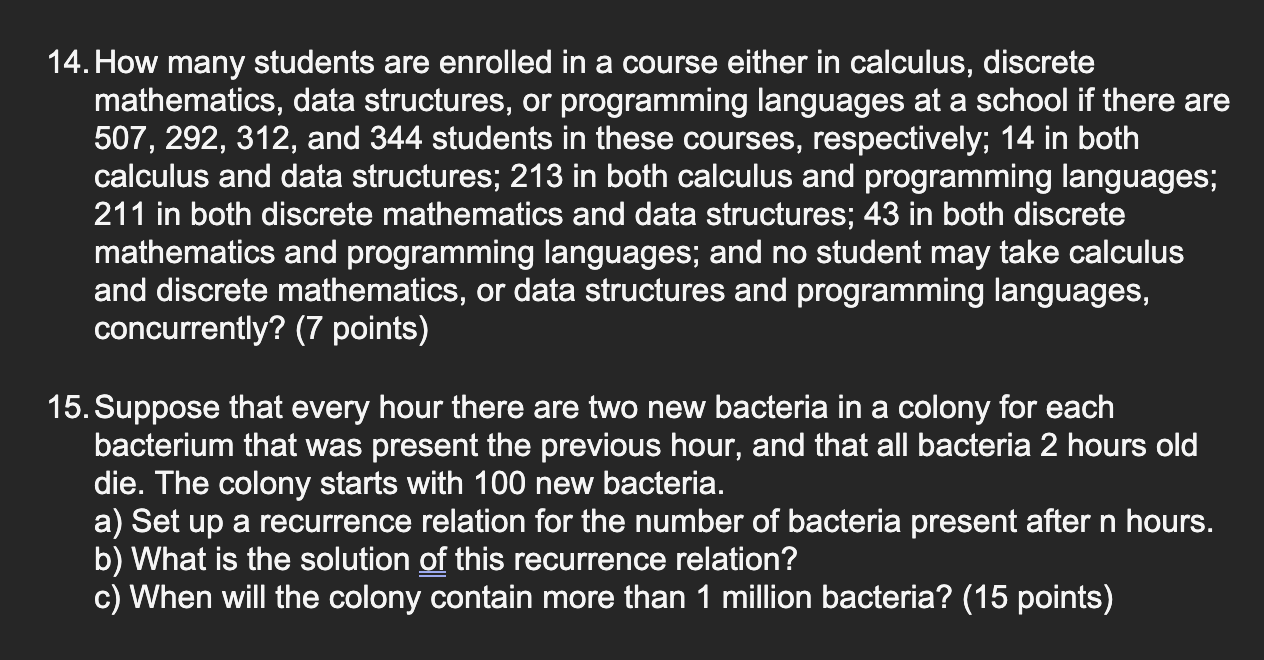 Solved How many students are enrolled in a course either in | Chegg.com