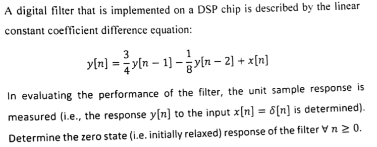Solved A digital filter that is implemented on a DSP chip is | Chegg.com