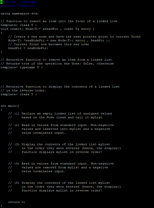 4.12 LAB: Recursive remove() operation on a linked | Chegg.com