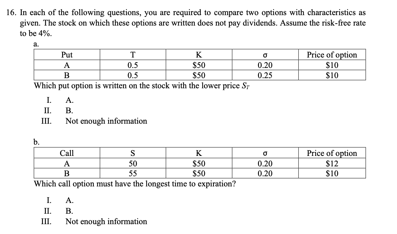 Solved In each of the following questions, you are required | Chegg.com
