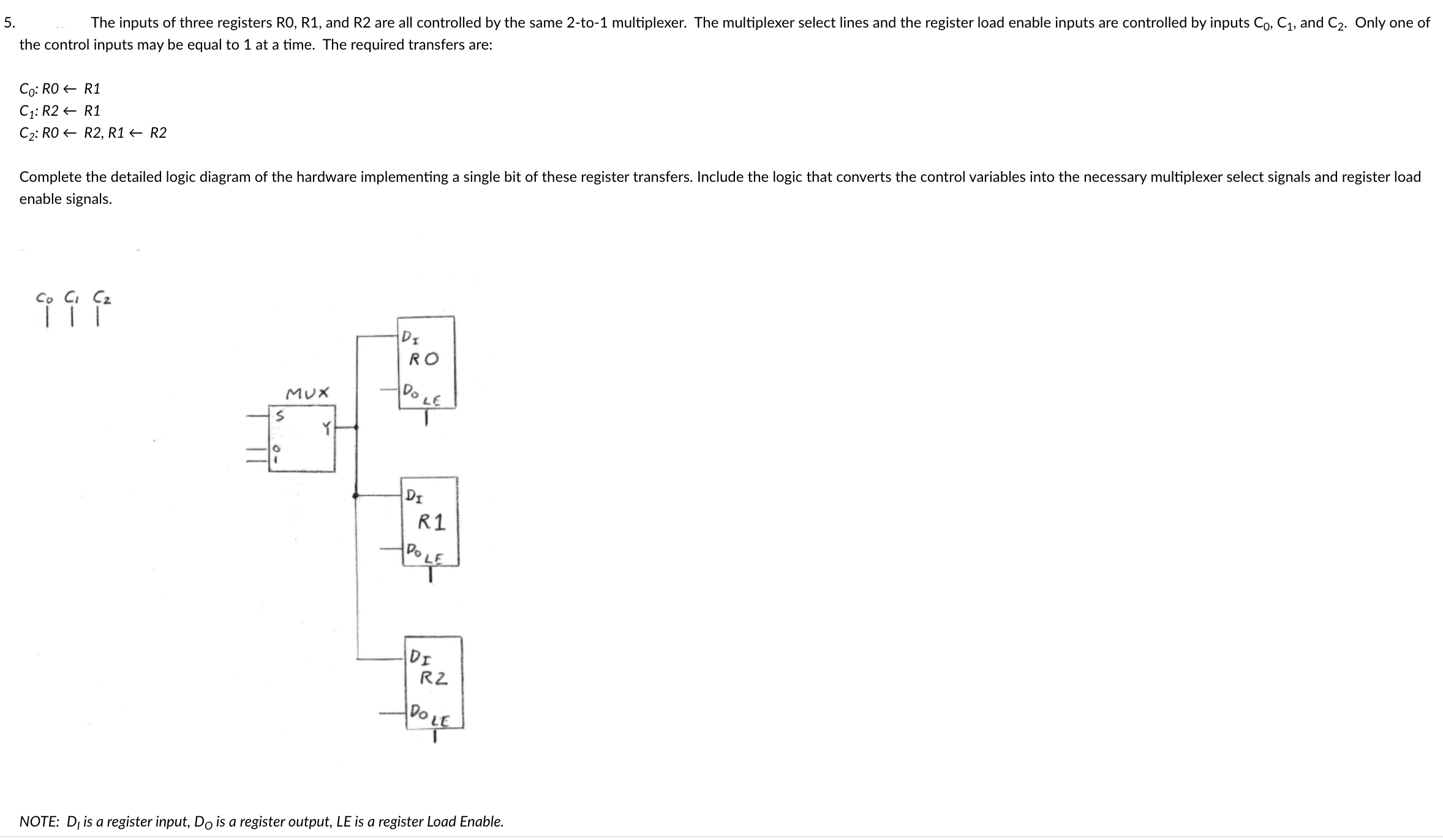 Solved 5. the control inputs may be equal to 1 at a time. | Chegg.com