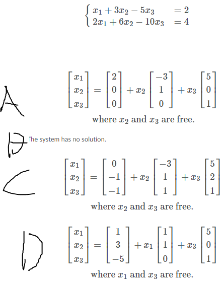 Solved Describe the solution of the following linear system | Chegg.com