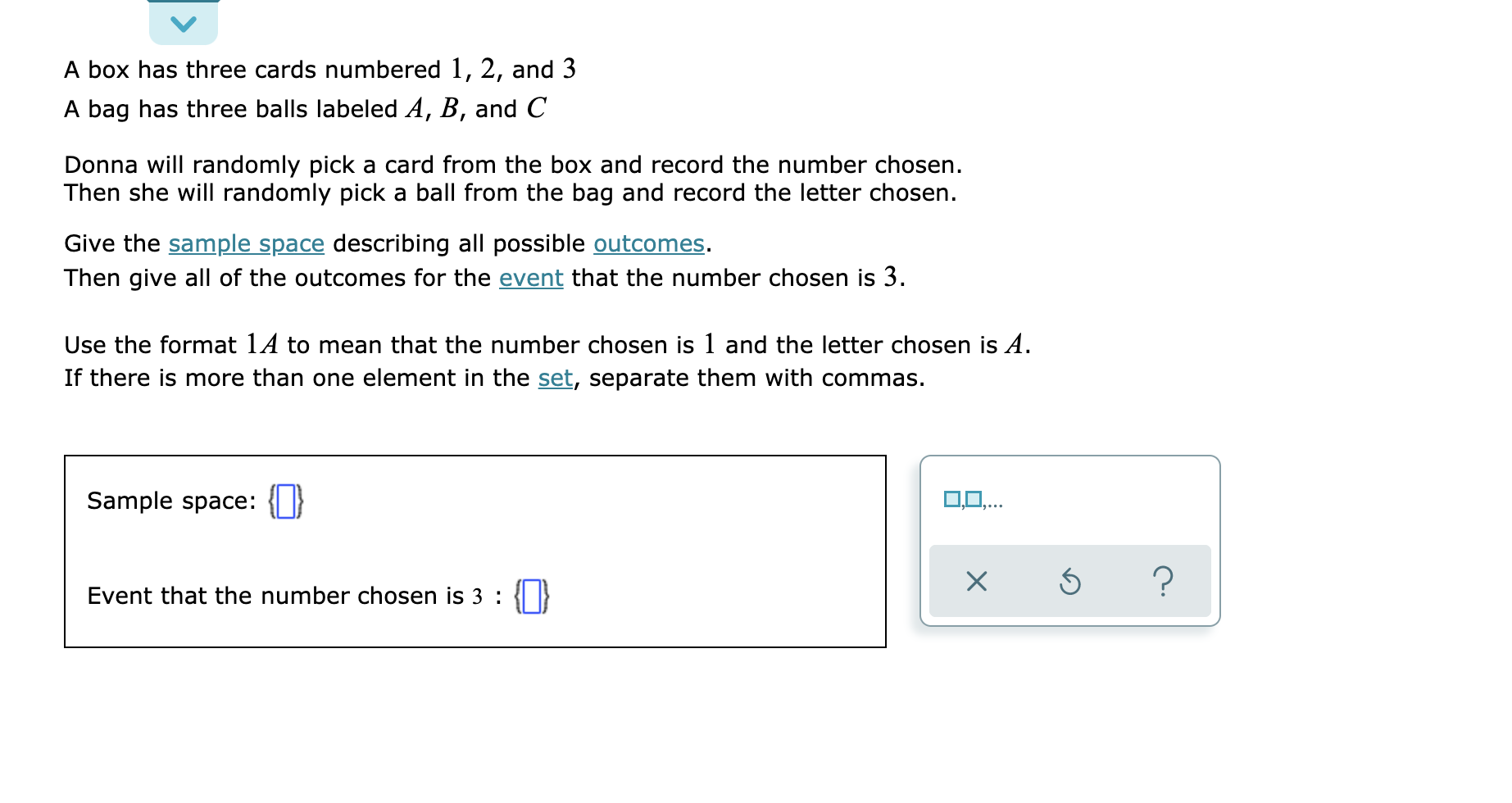Solved A box has three cards numbered 1, 2, and 3 A bag has | Chegg.com