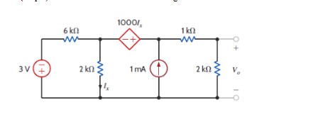 Solved Find v0 in the circuit below using Thevenin's theorem | Chegg.com