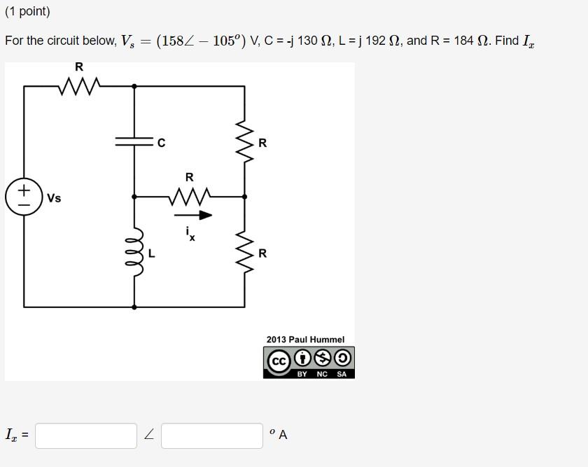 Solved (1 point) For the circuit below, | Chegg.com