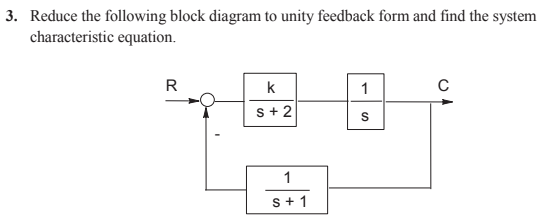 Solved 3. Reduce the following block diagram to unity | Chegg.com