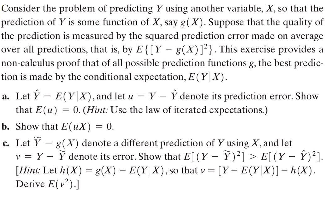 Solved Consider the problem of predicting Y using another | Chegg.com