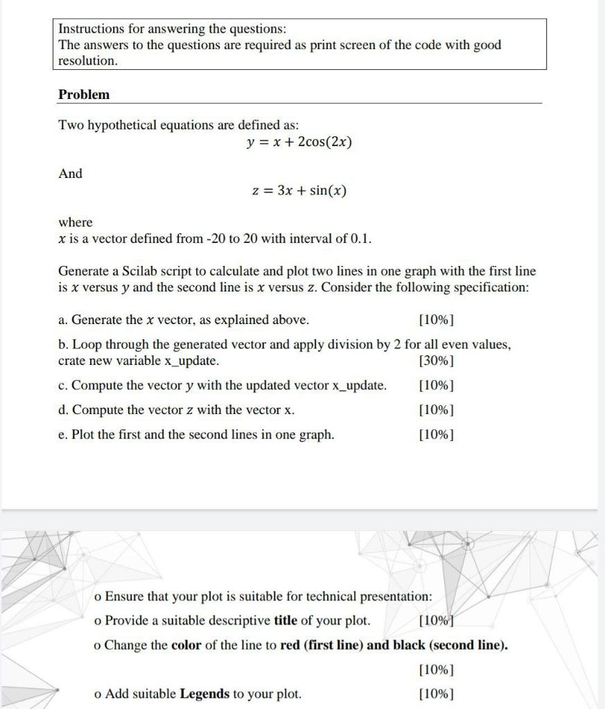 Solved Instructions for answering the questions: The answers | Chegg.com