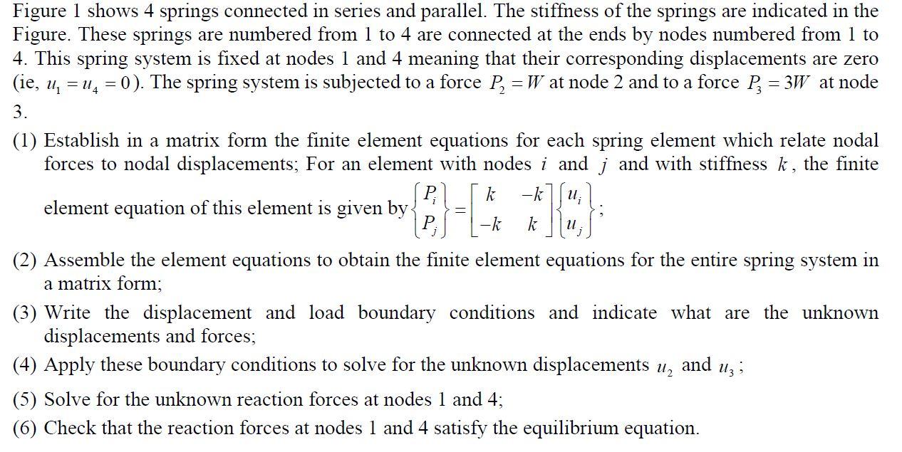 Solved Figure 1 shows 4 springs connected in series and | Chegg.com