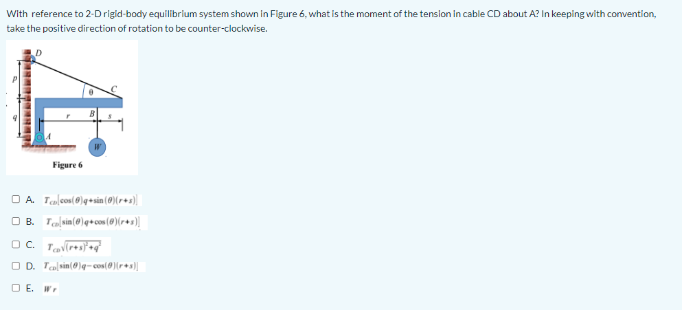Solved With reference to 2-D rigid-body equilibrium system | Chegg.com