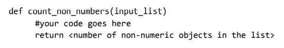 Solved Write a recursive function, called count_non_numbers, | Chegg.com
