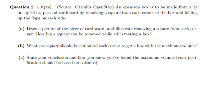 Solved Question 2. (10 pts): (Source: Calculus OpenStax) An | Chegg.com