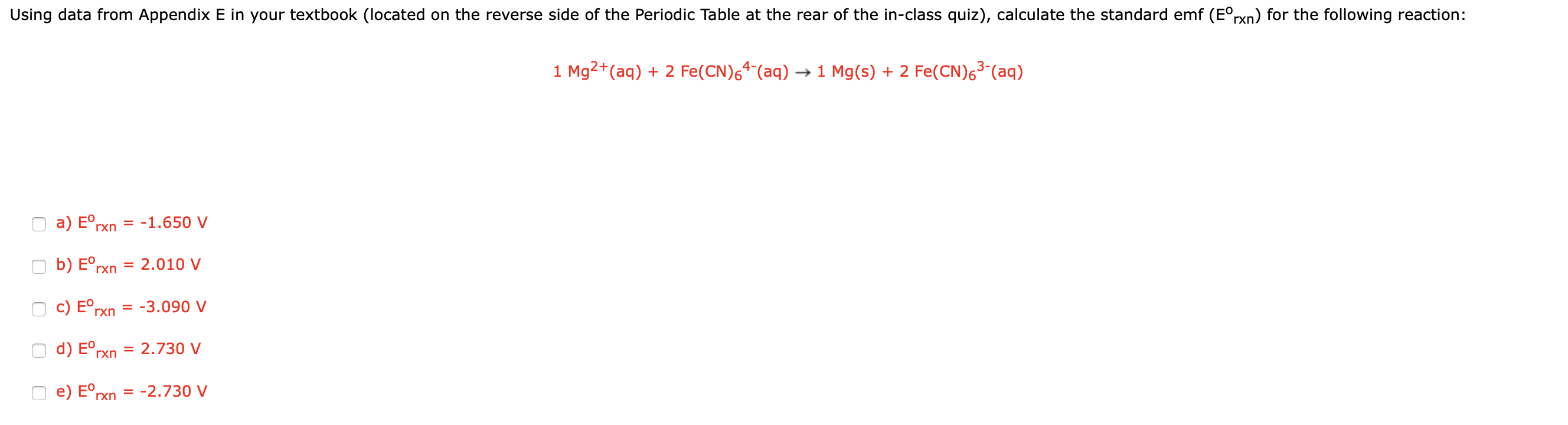 Solved Using Data From Appendix E In Your Textbook Located 