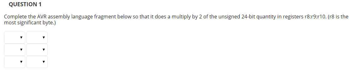 Solved Question 1 Complete The Avr Assembly Language