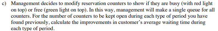 Solved There are 15 reservation counters in the central | Chegg.com