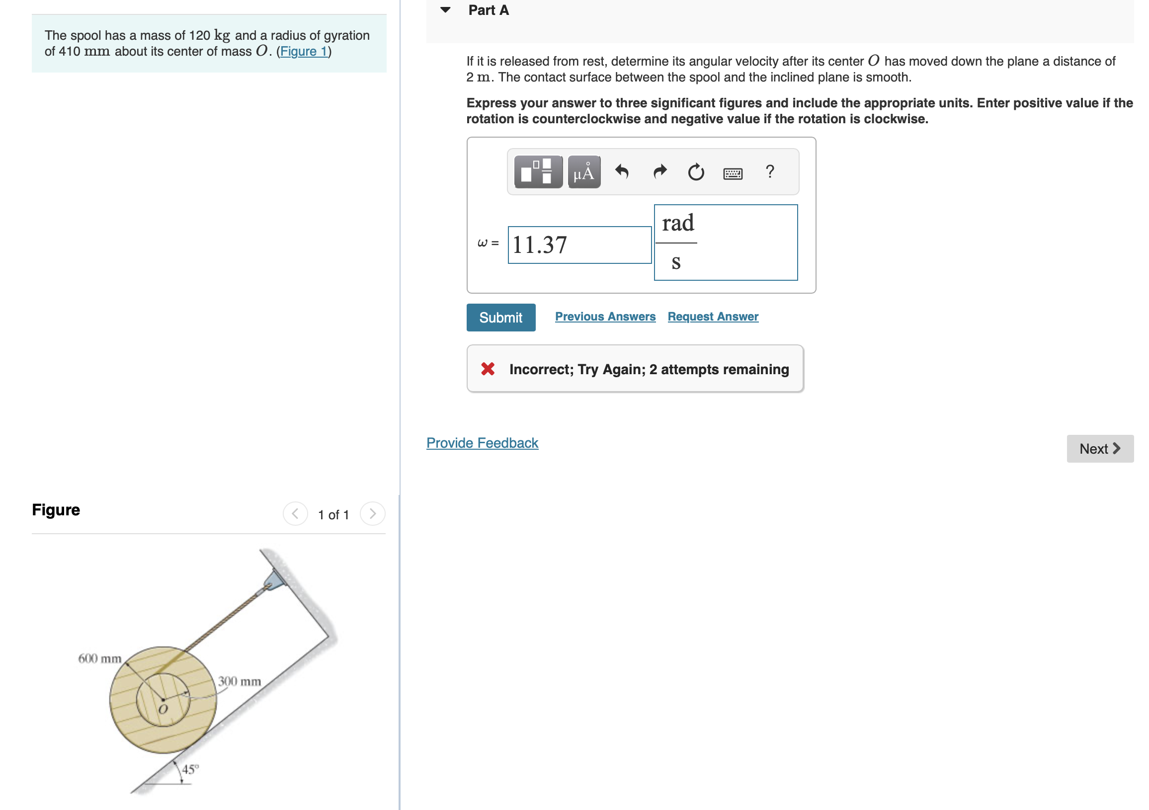 Solved The spool has a mass of 120 kg and a radius of | Chegg.com